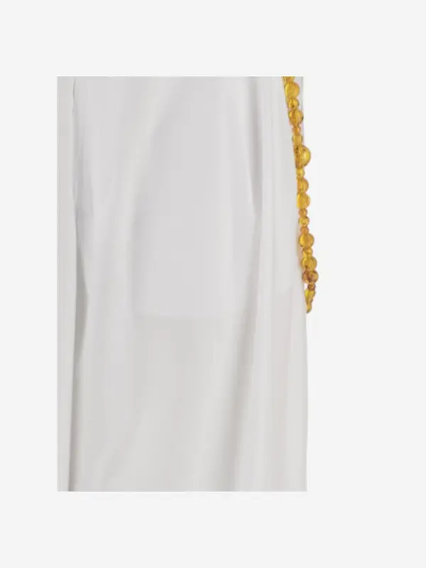 DARKPARK High-waist Wide-leg Pants With Embellished Detail - White