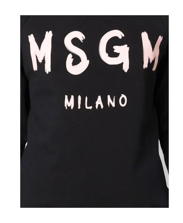 MSGM Crew Neck Logo Pullover - Black