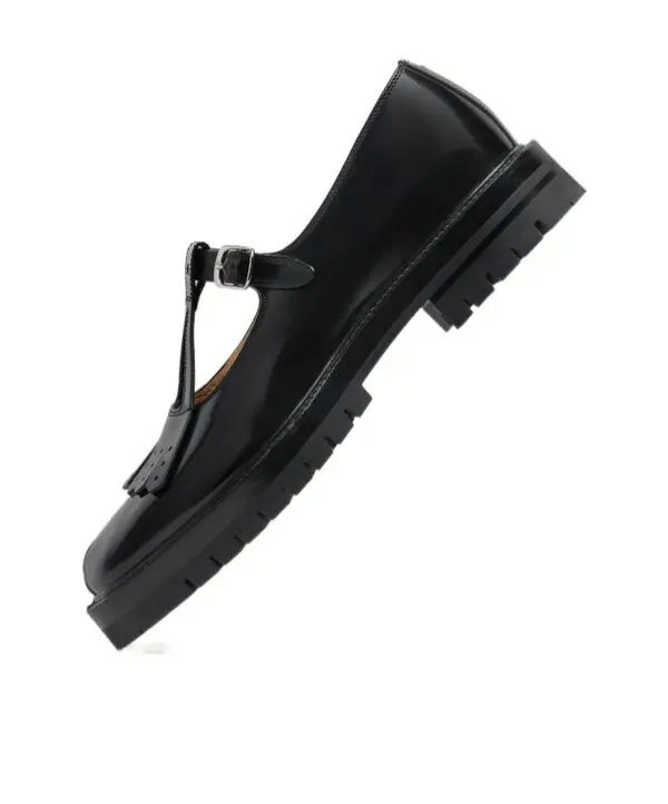 MAISON MARGIELA Tabi County Mary Jane Shoes With Buckled T-bar Strap And Fringe Detailing