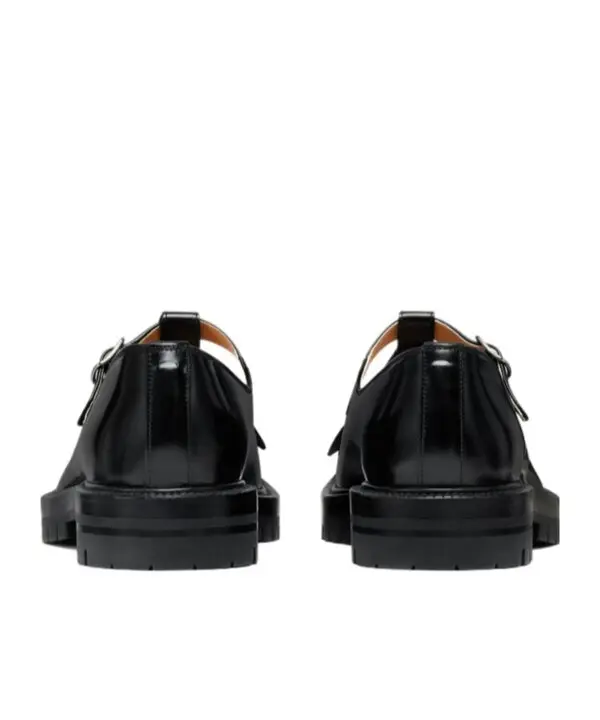 MAISON MARGIELA Tabi County Mary Jane Shoes With Buckled T-bar Strap And Fringe Detailing