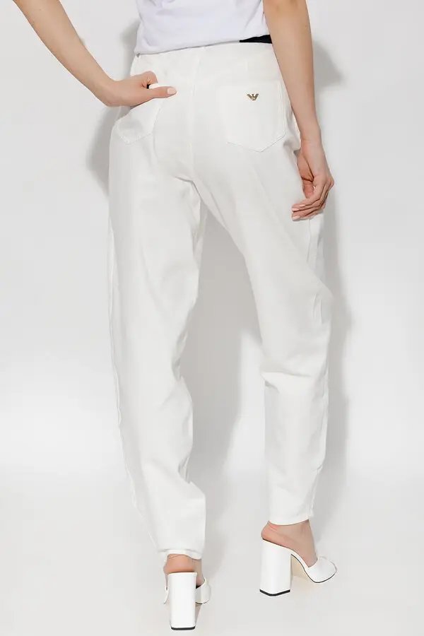 Emporio Armani High-waisted Straight Leg Jeans With Nautical Belt