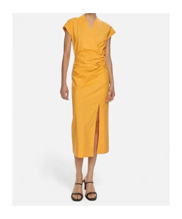 Marella Short Sleeve Midi Dress With Ruched Detailing