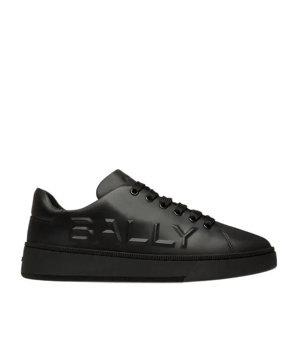 Bally Lace-up Sneakers With Embossed Logo - Black
