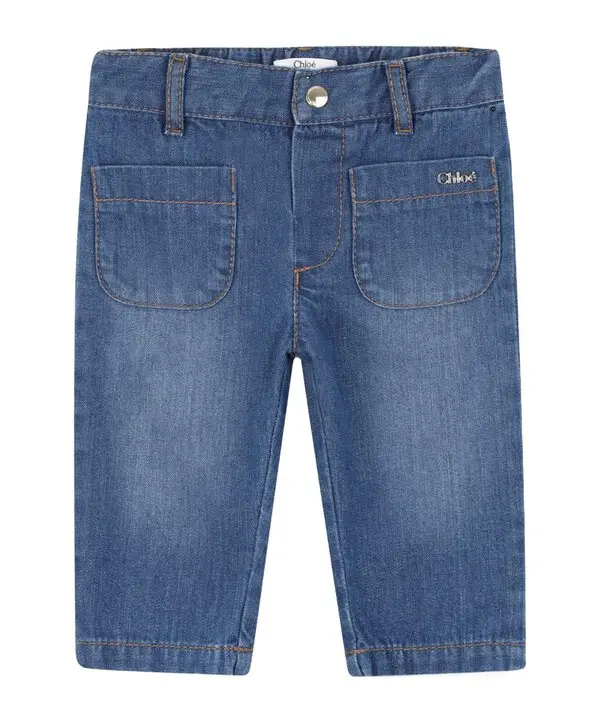 Chloé Logo Appliqu Jeans - Blue