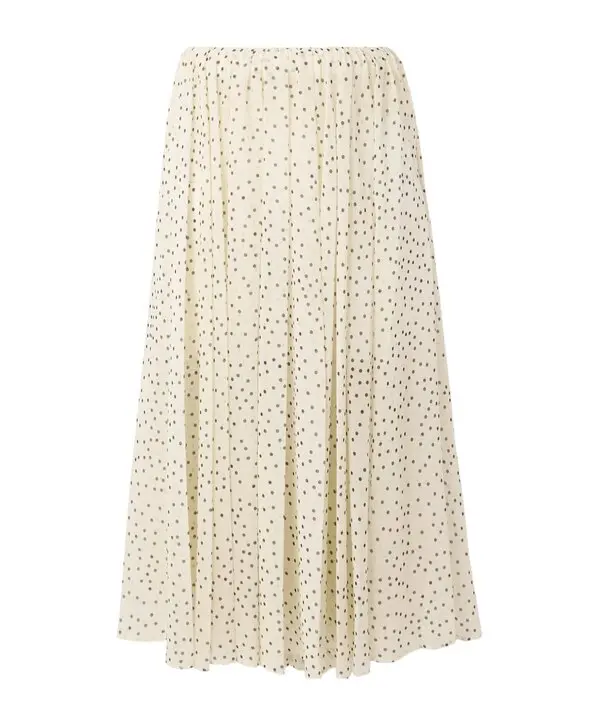 Magda Butrym Polka Dot Pleated Midi Skirt