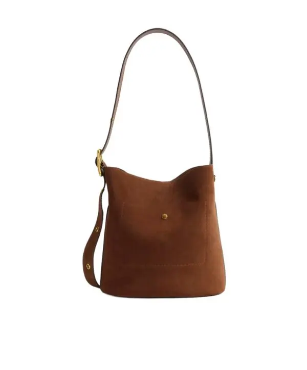 COACH Bleecket Leather Bucket Bag - Suede/brass/warm Brown