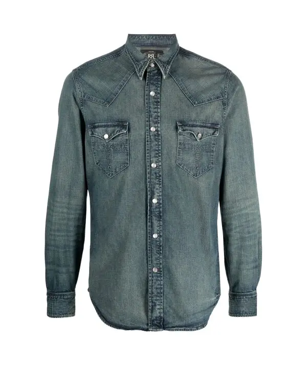 Ralph Lauren Dark-washed Western Denim Shirt