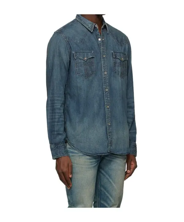 Ralph Lauren Dark-washed Western Denim Shirt