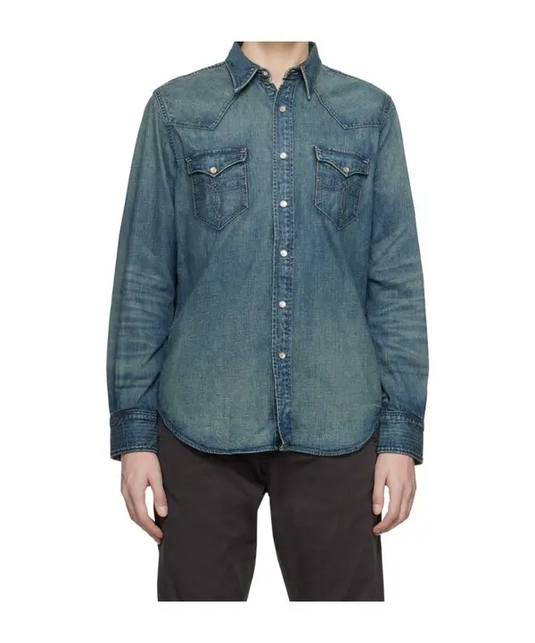 Ralph Lauren Dark-washed Western Denim Shirt