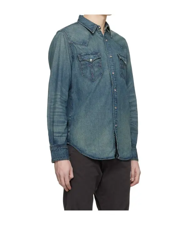 Ralph Lauren Dark-washed Western Denim Shirt