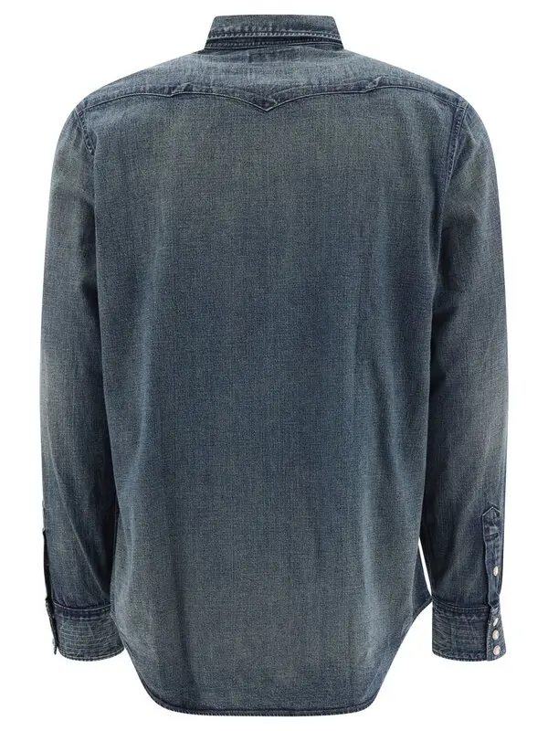 Ralph Lauren Dark-washed Western Denim Shirt