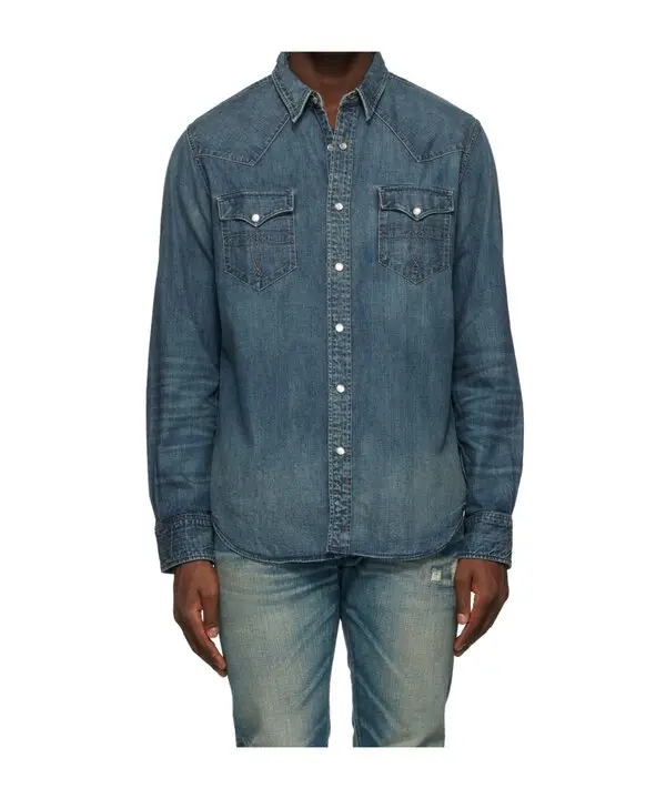 Ralph Lauren Dark-washed Western Denim Shirt