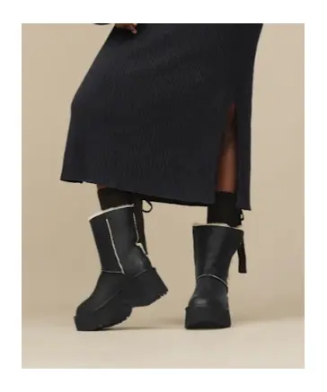 UGG Esmee Boots With Block Heel And Foldable Shaft - Black