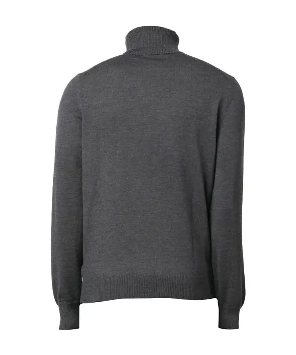FAY Turtleneck Sweater With Ribbed Trim - Grey