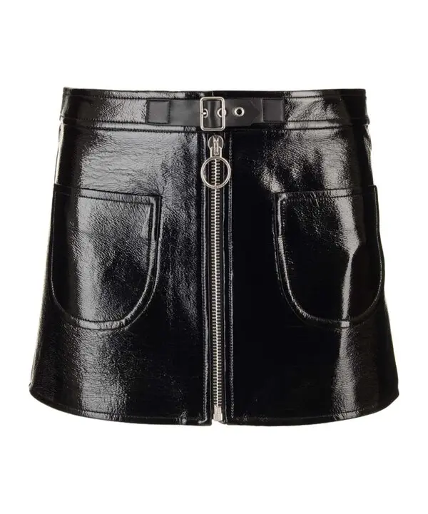 COURREGES Buckled Vinyl Mini Skirt