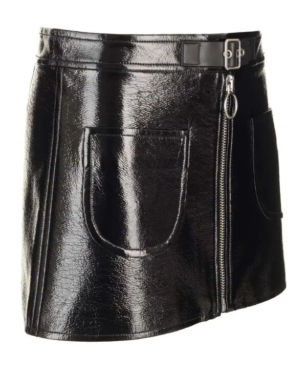 COURREGES Buckled Vinyl Mini Skirt