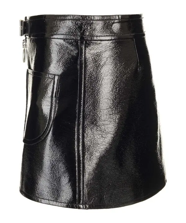 COURREGES Buckled Vinyl Mini Skirt