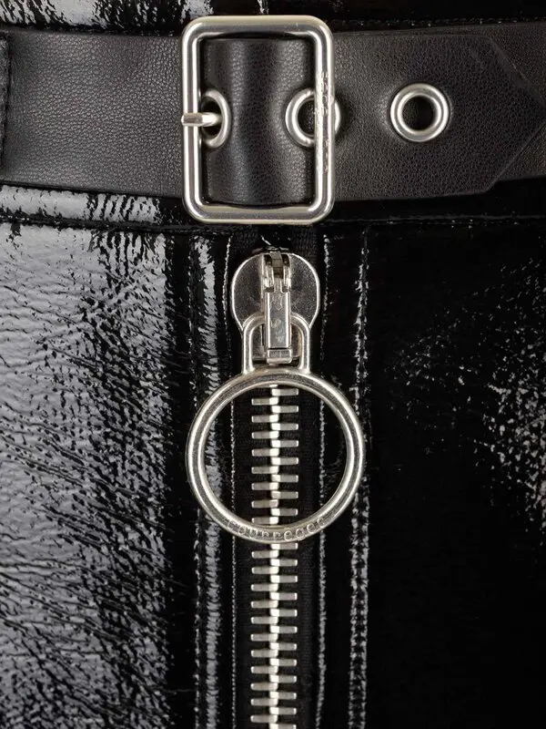 COURREGES Buckled Vinyl Mini Skirt
