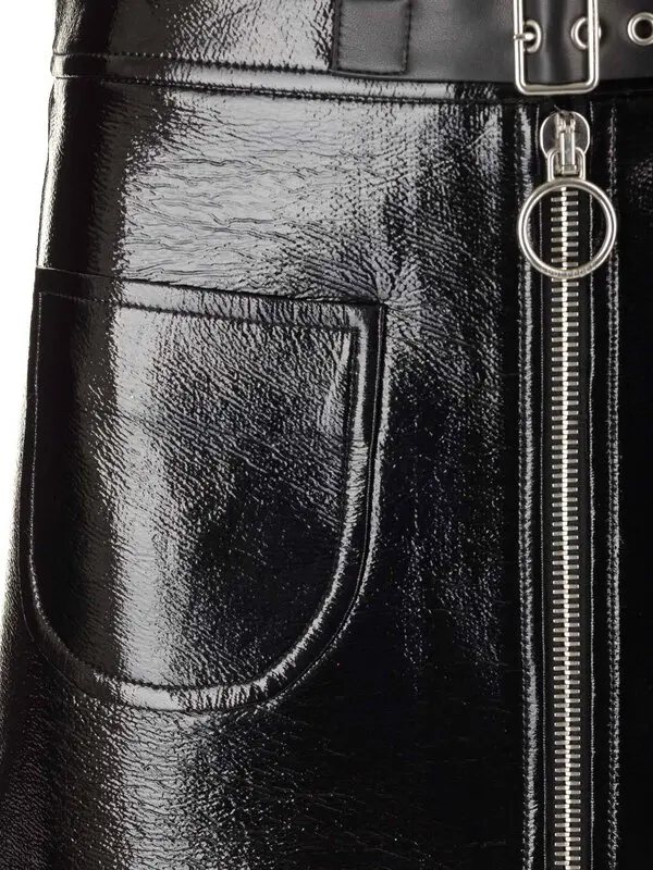 COURREGES Buckled Vinyl Mini Skirt