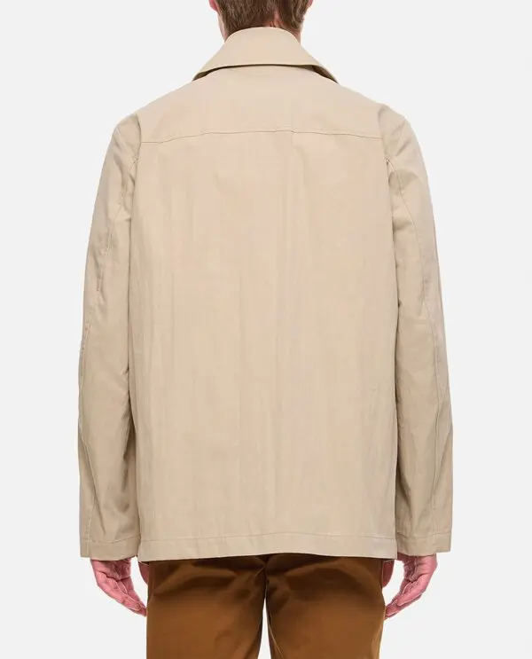 FAY Zip-up Buttoned Collar Jacket - Nude
