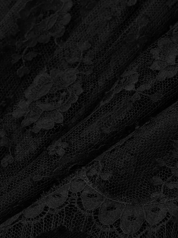 Alessandra Rich Lace Mini Dress With Puff Sleeves And Bow Detail