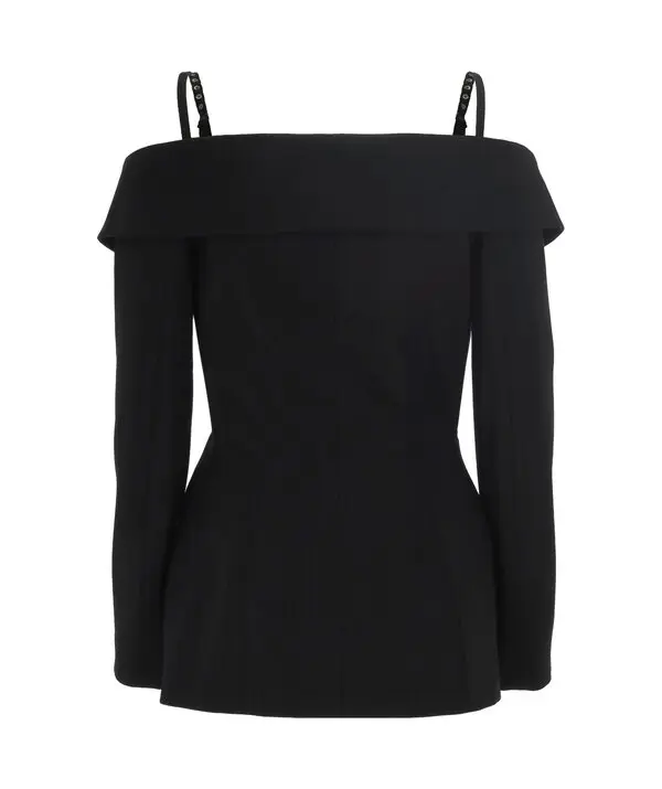 MUGLER V-neck Off-shoulder Jacket