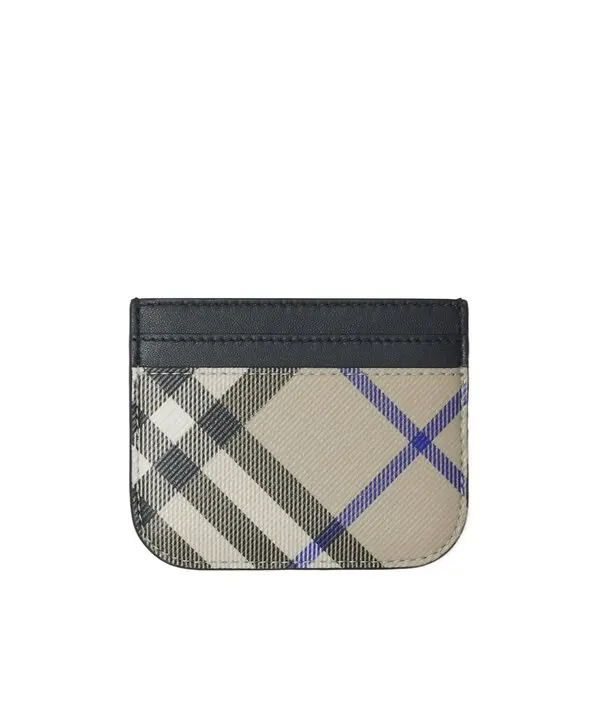 Burberry Check Printed Card Holder - Lichen