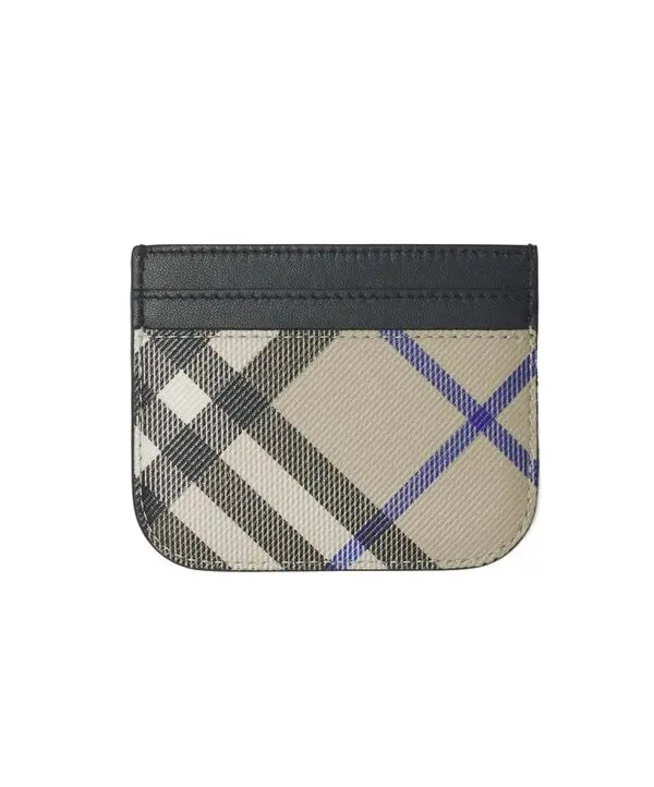 Burberry Check Printed Card Holder - Lichen