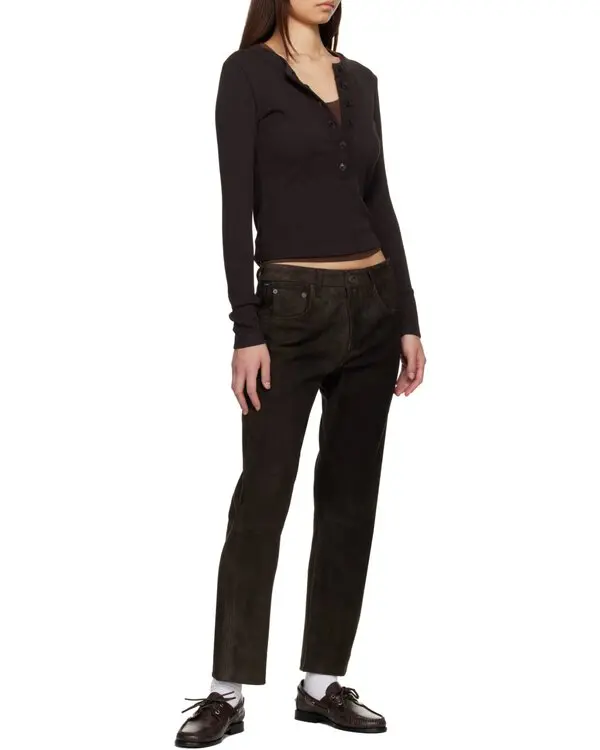 Citizens Of Humanity Suede Straight-leg Trousers