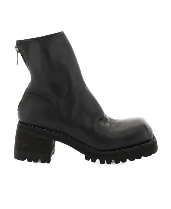 Guidi Square-toed Ankle Boots With Back Zipper