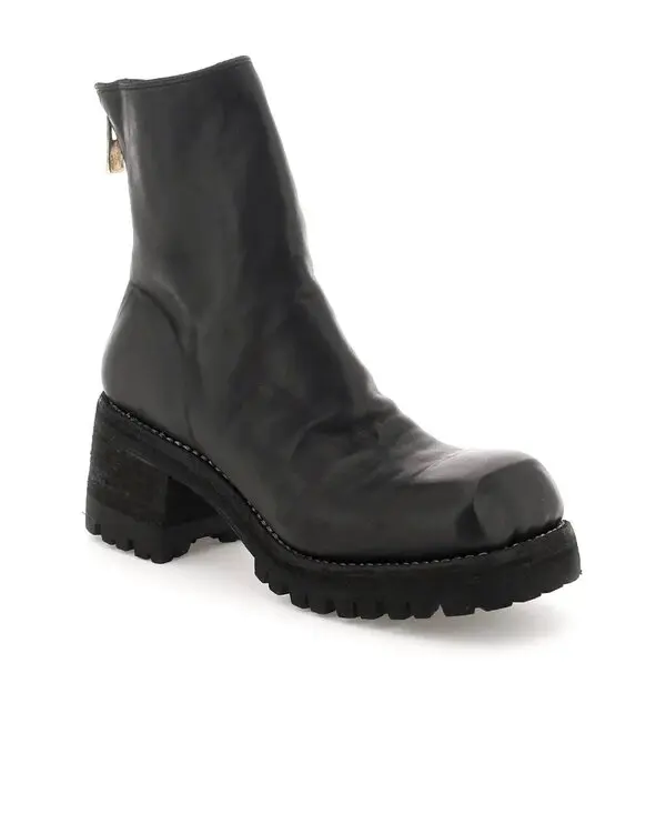 Guidi Square-toed Ankle Boots With Back Zipper