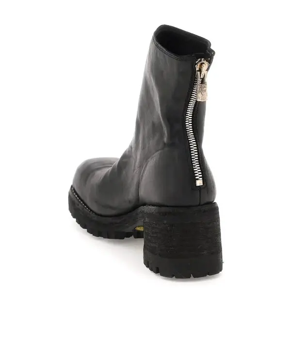 Guidi Square-toed Ankle Boots With Back Zipper