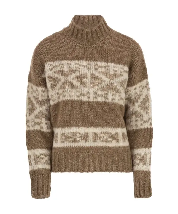 Peserico Geometric High Neck Knitwear