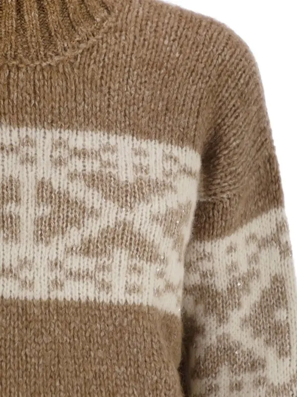 Peserico Geometric High Neck Knitwear