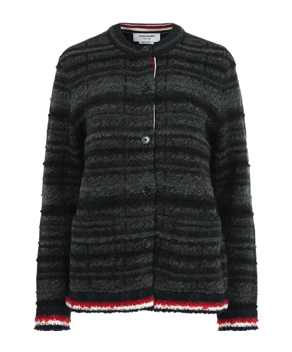 Thom Browne Jacquard Cardigan - Black