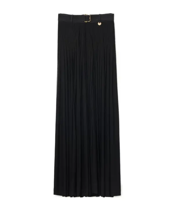 Burberry Pleated Belted Maxi Skirt