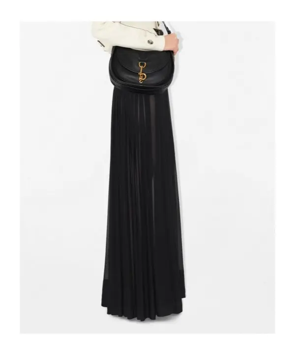 Burberry Pleated Belted Maxi Skirt