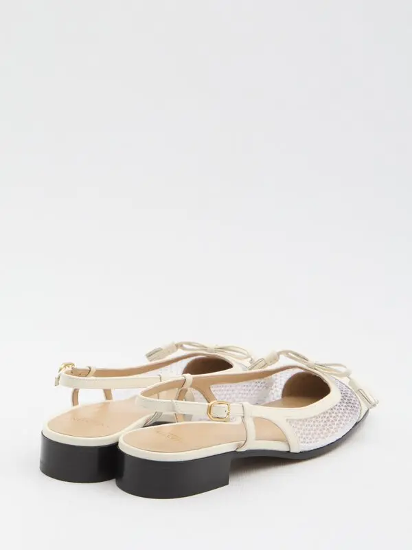 Valentino Garavani Valet Du Roi Slingback Ballerinas With Gold V-logo Detail