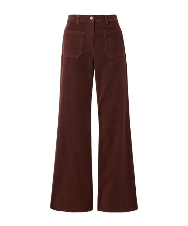 NILI LOTAN Florence Flared Pants - Brown