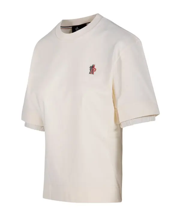 Moncler Logo Patch Crewneck T-shirt - White/ivory