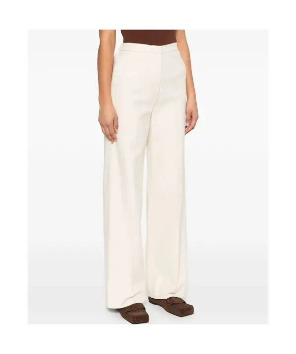 LOULOU STUDIO Zora Wide Leg Trousers - White