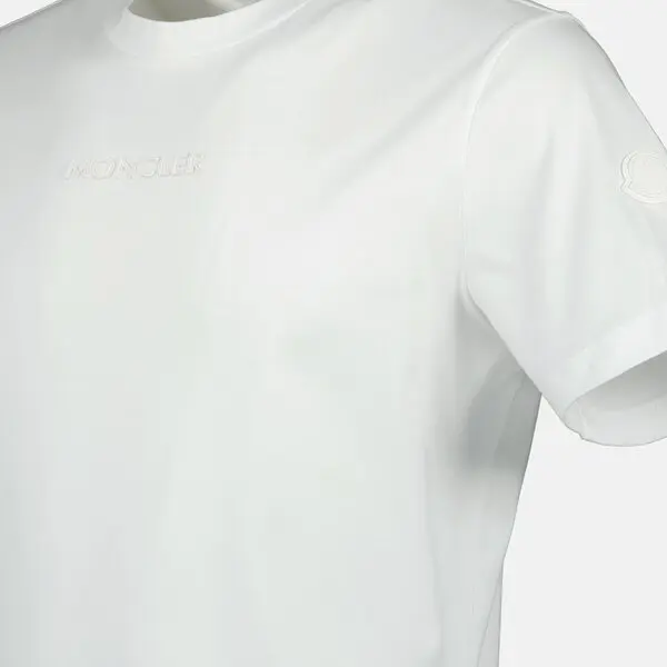 Moncler Logo Embroidered Crewneck T-shirt - White