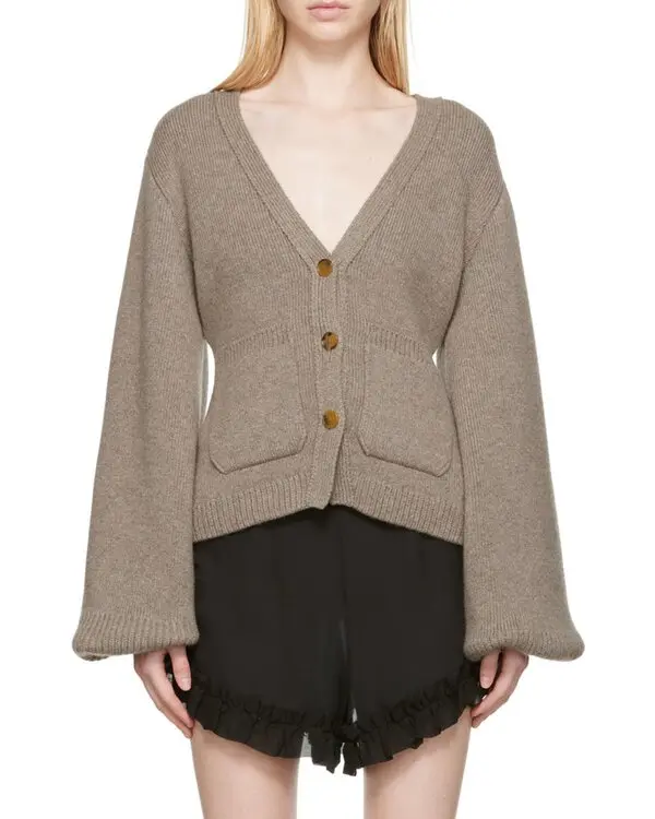 Khaite Scarlet V-neck Cardigan - Gray