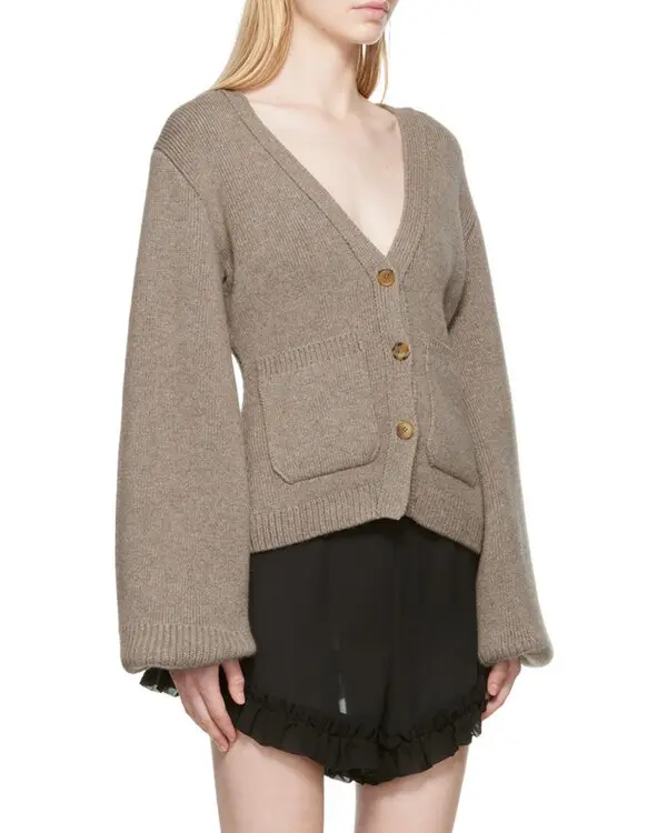 Khaite Scarlet V-neck Cardigan - Gray