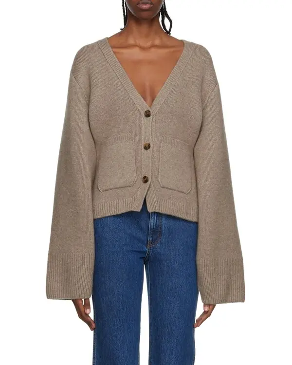 Khaite Scarlet V-neck Cardigan - Gray