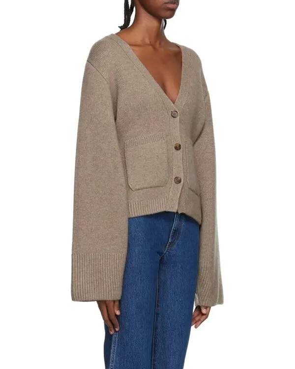 Khaite Scarlet V-neck Cardigan - Gray