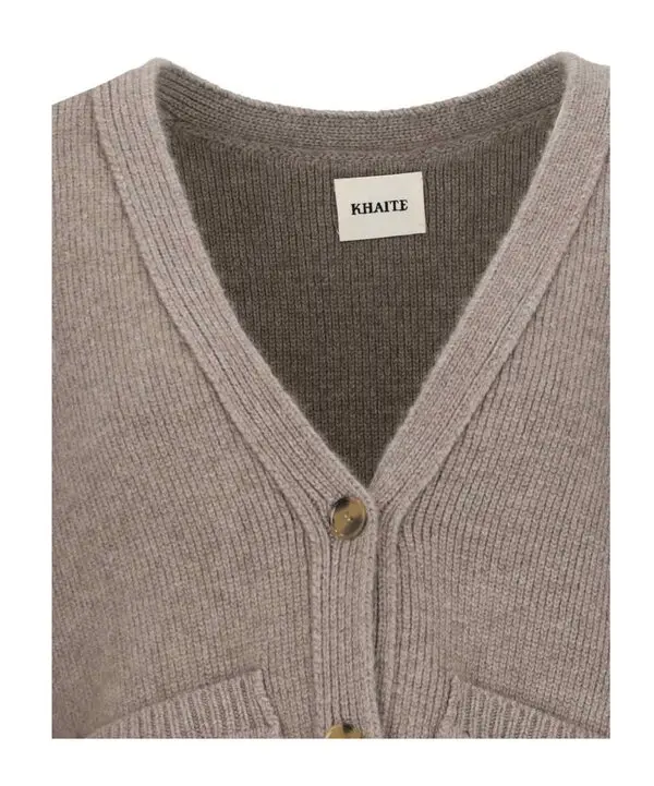 Khaite Scarlet V-neck Cardigan - Gray