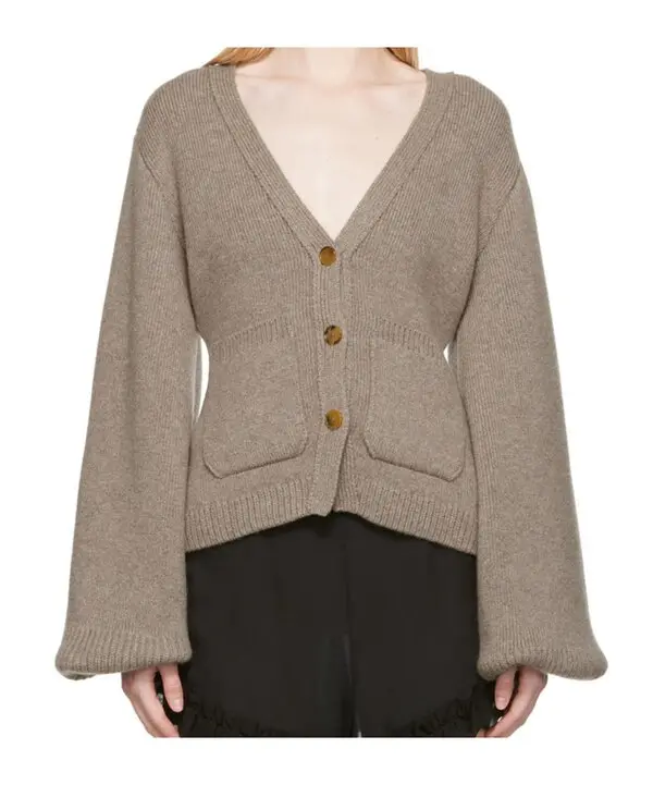 Khaite Scarlet V-neck Cardigan - Gray