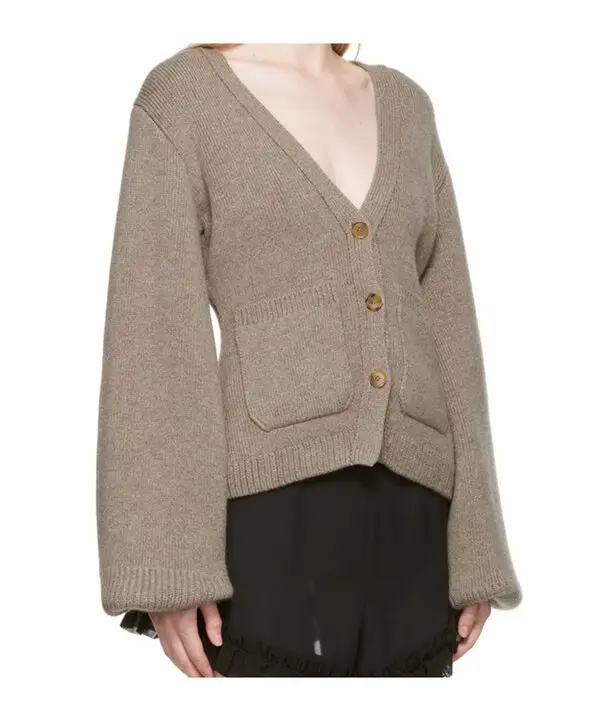 Khaite Scarlet V-neck Cardigan - Gray