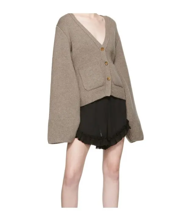 Khaite Scarlet V-neck Cardigan - Gray